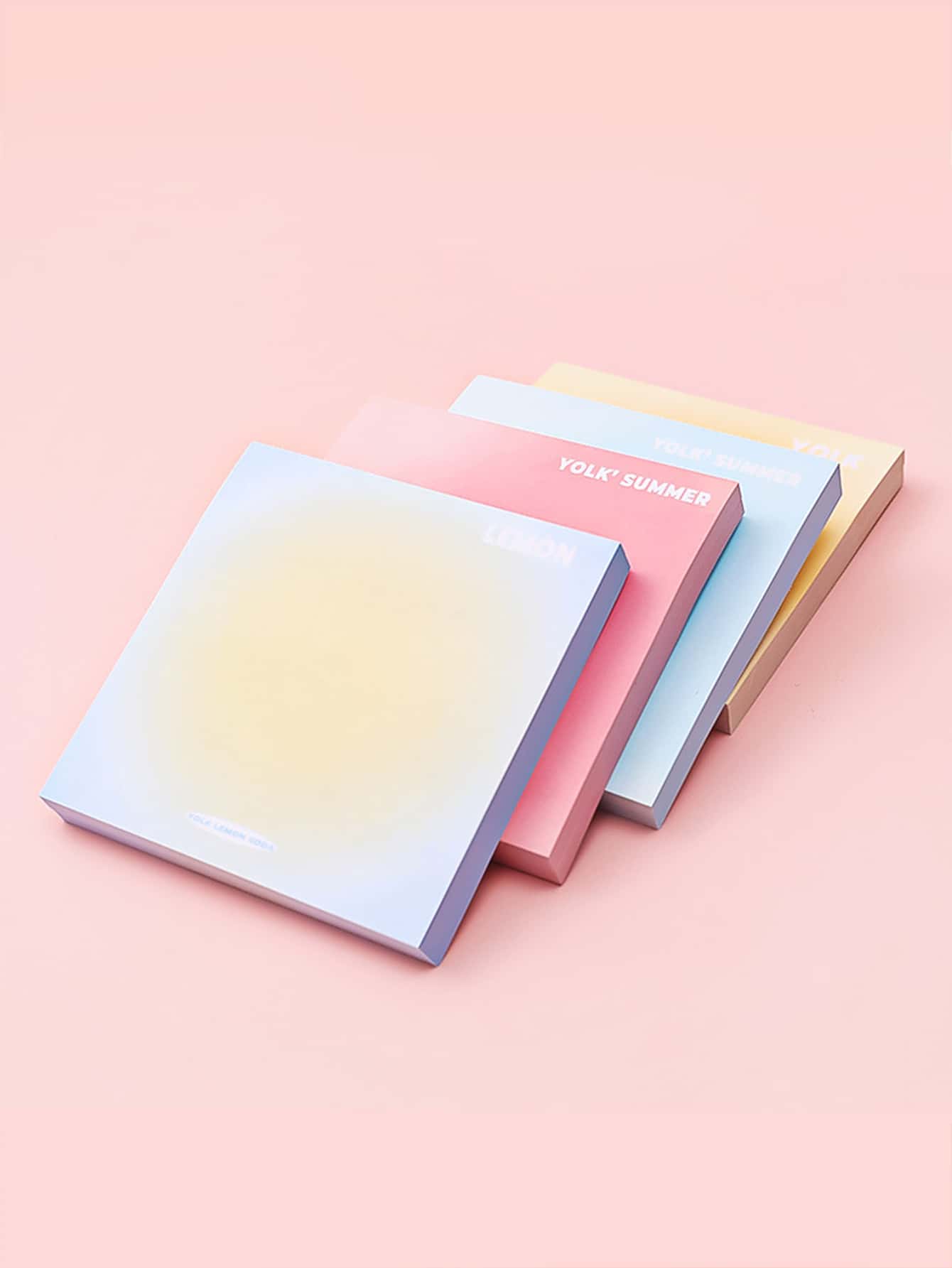 50 Sheets Pink Gradient Solid Color Sticky Notes For Students' Note ...