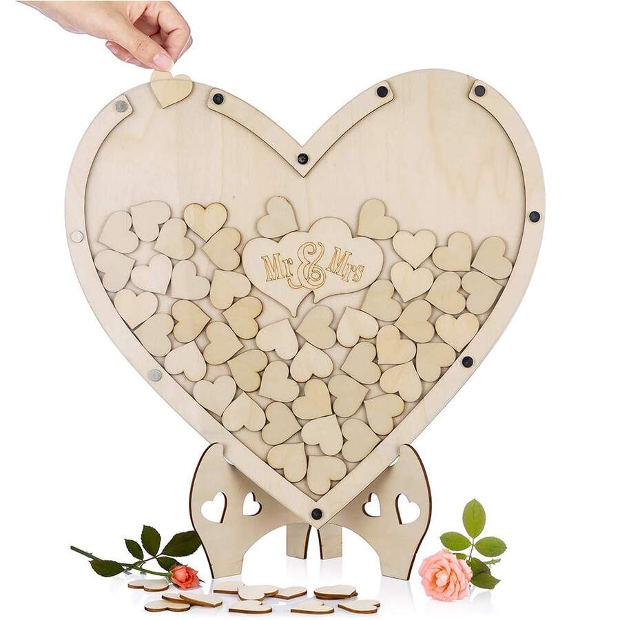 Wooden Hearts for Guest Book (Set of 75) Wedding Guestbook Alternative ...