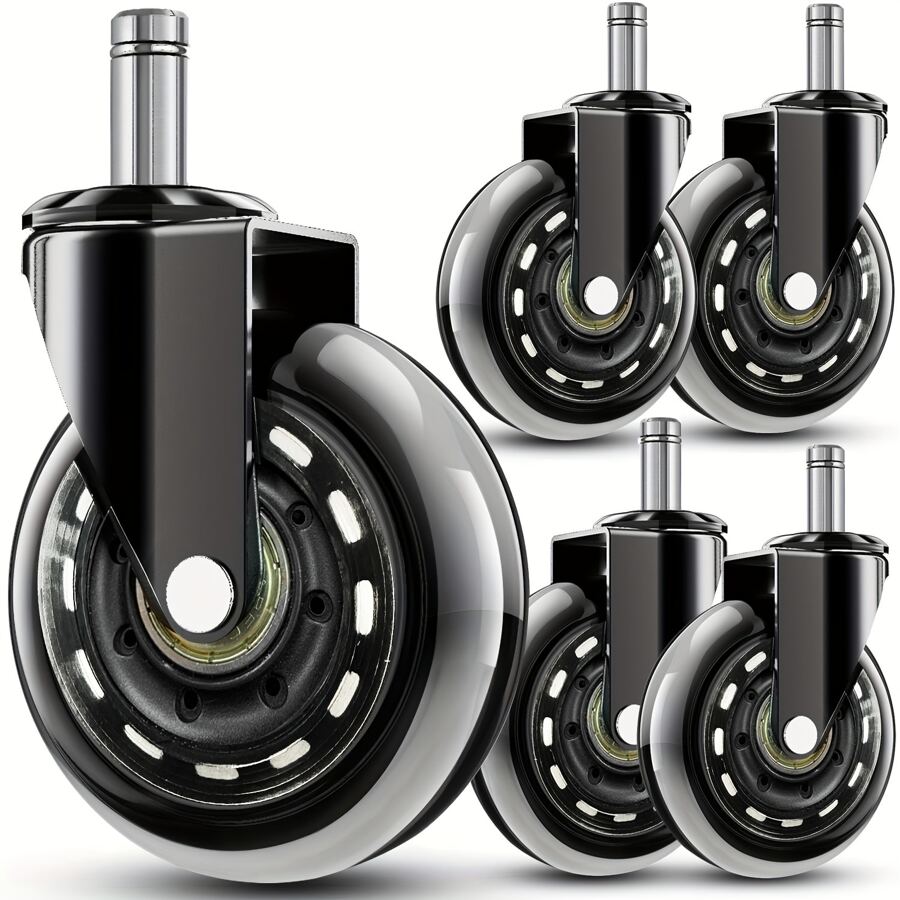 Office Replacement Rubber Caster Wheels, Heavy Duty Chair Wheels, Non ...