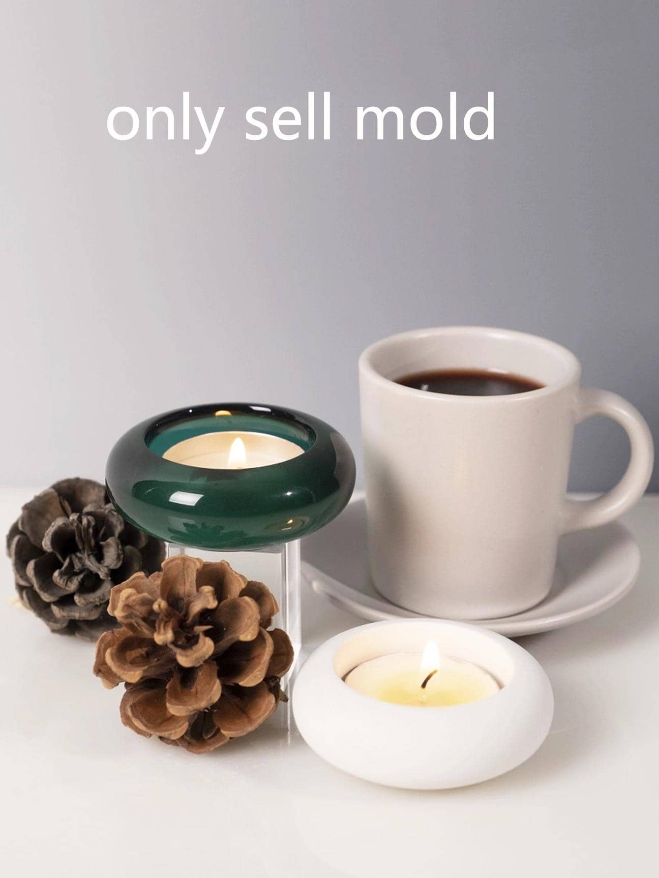 Rund Silikon Form für DIY Kerzenhalter , Zement Kerze Tasse Form ...