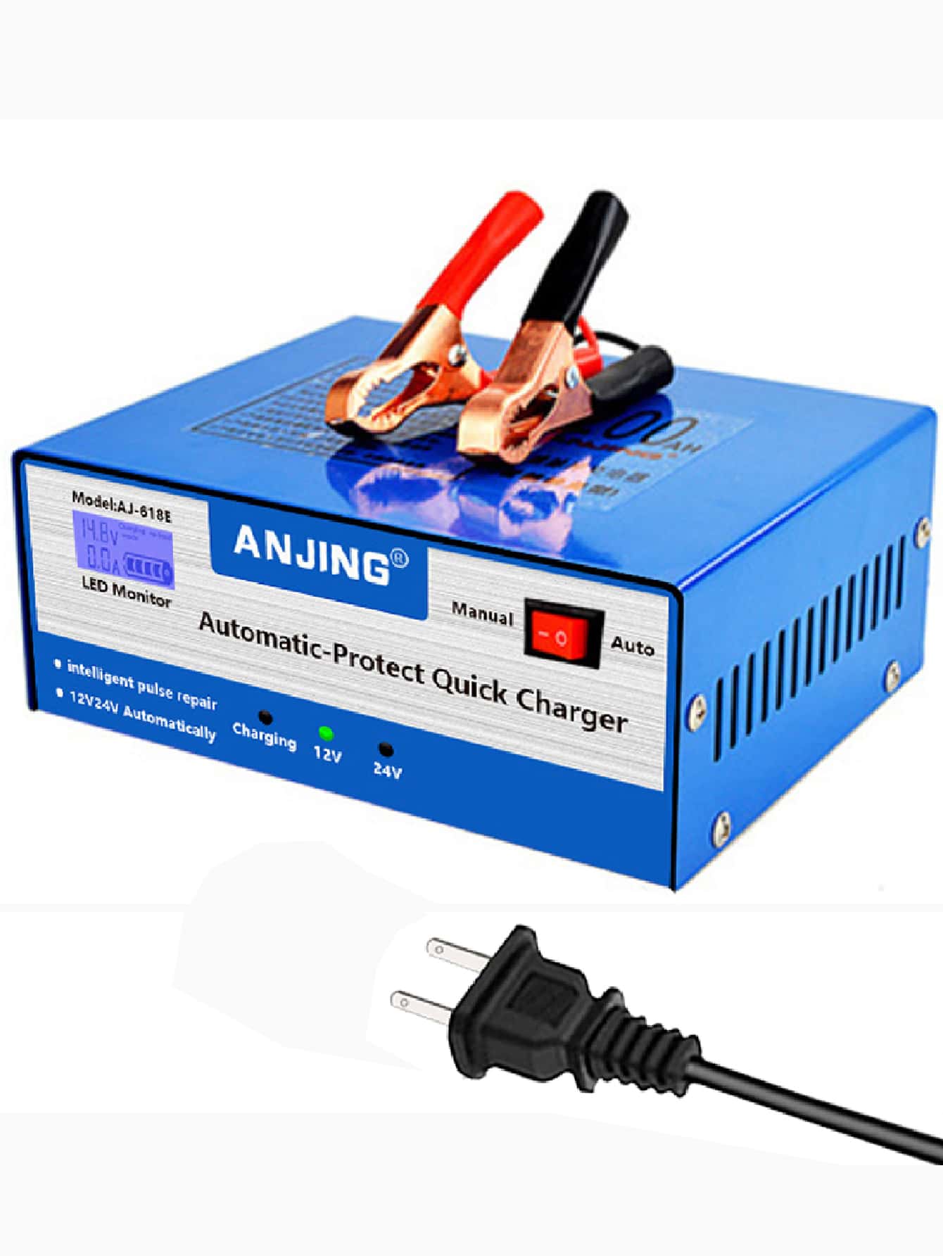 12-24V 12A Car Battery Charge Tool Full Automatic Battery Charger 130W ...