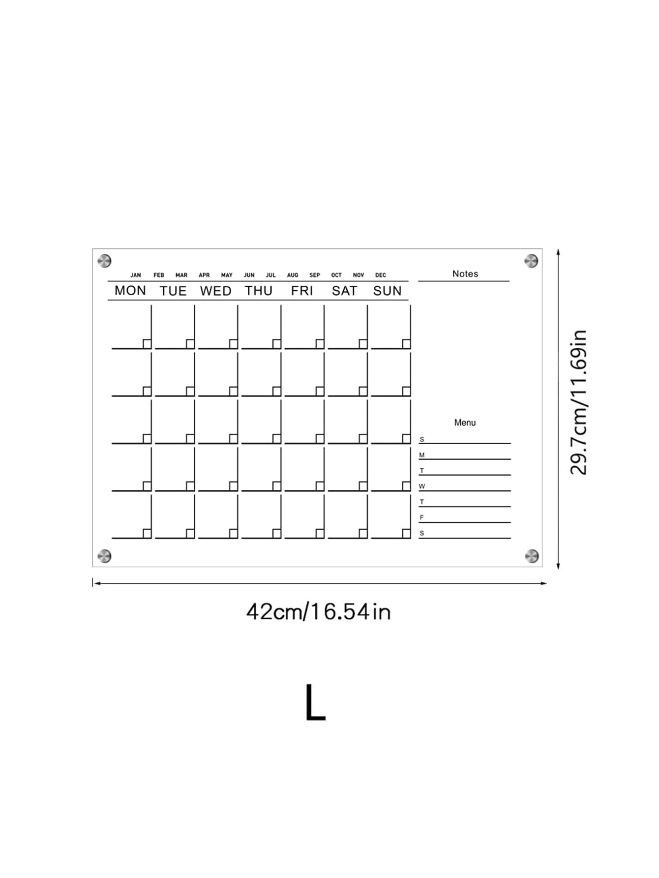 3d Transparent Acrylic Weekly Plan Memo Message Board, Erasable Display ...