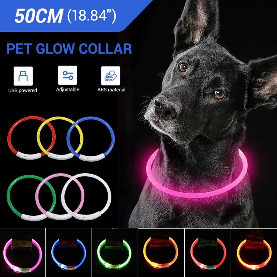 LED Dog Leashes, Light Up Dog Leashes USB Rechargeable ABS Glow-In-The ...