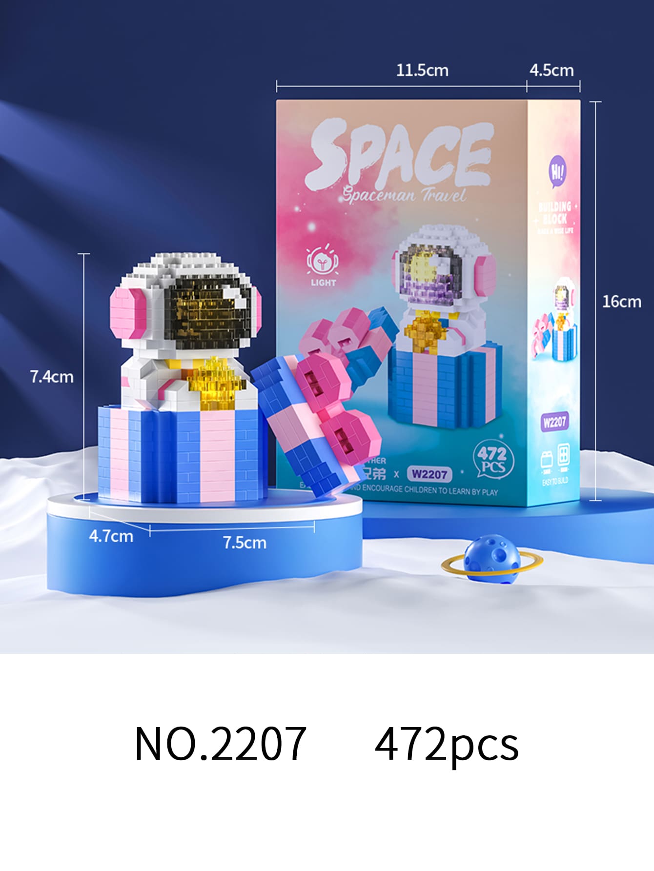 Adult Astronaut Mini Building Blocks Set, Cool Micro Toy With Led ...