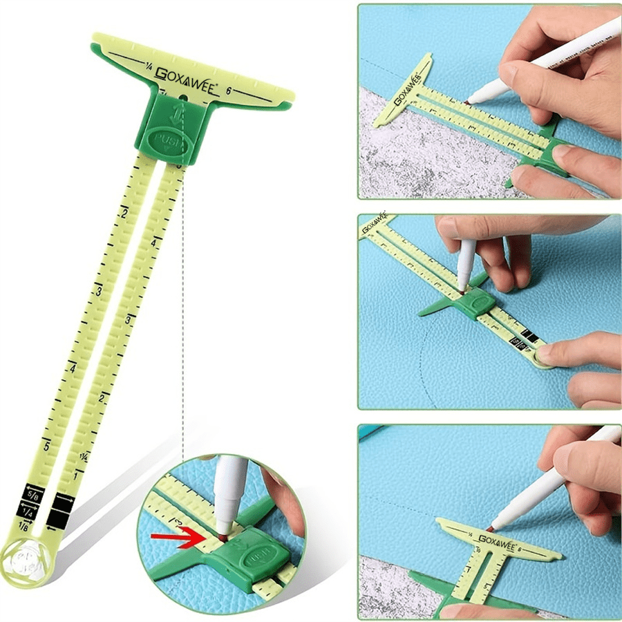 5-In-1 Sliding Gauges, Multi-Functional Quilting Ruler, Plastic ...