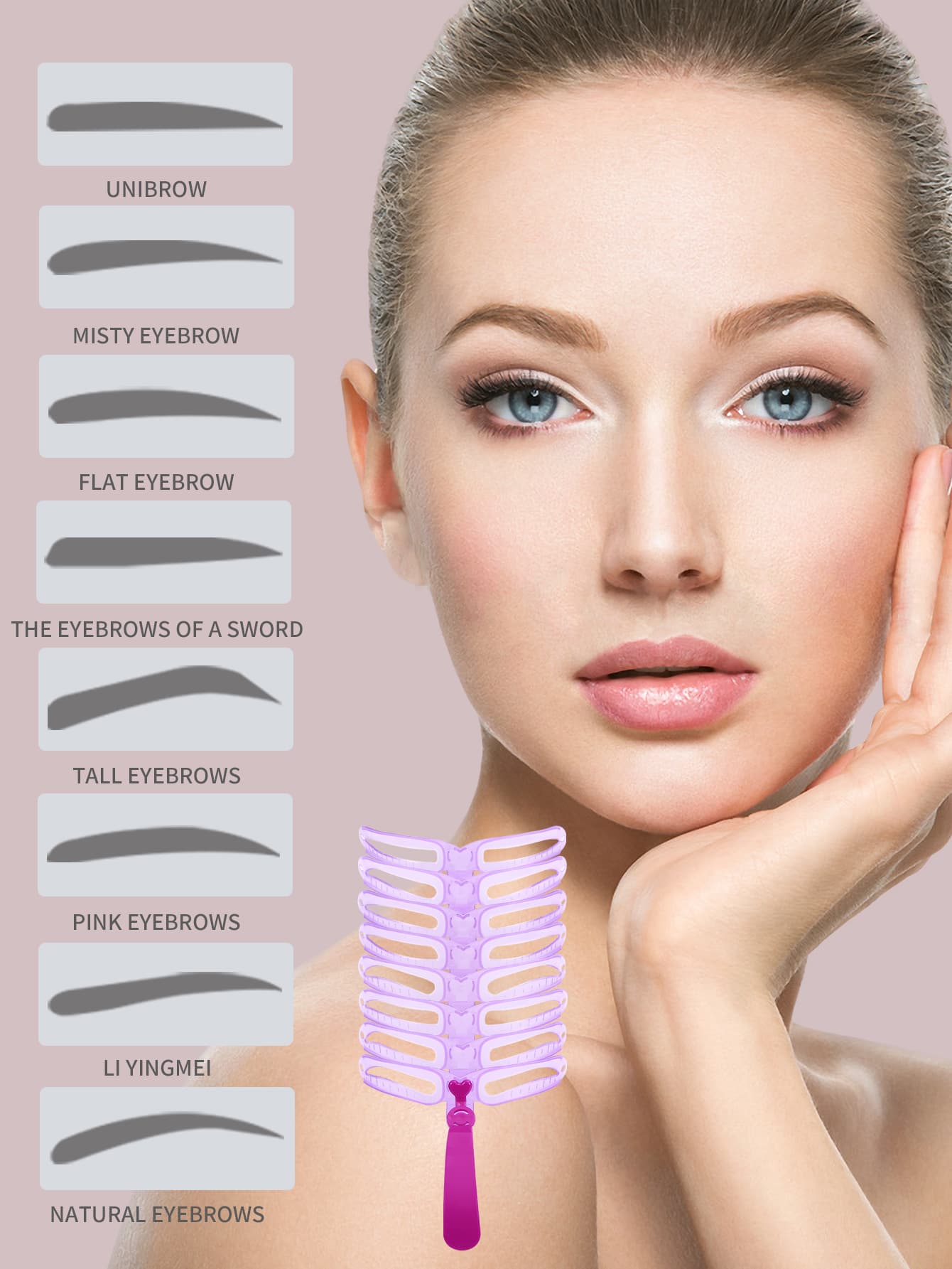 8pairs Reusable Handheld Eyebrow Stencil, Makeup Tool | SHEIN USA