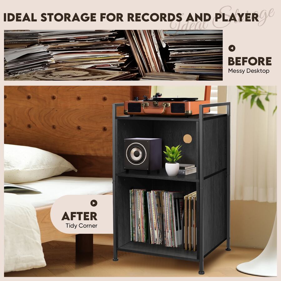 Turntable Stand 3-Tier Record Player Stand, Record Player Table with ...