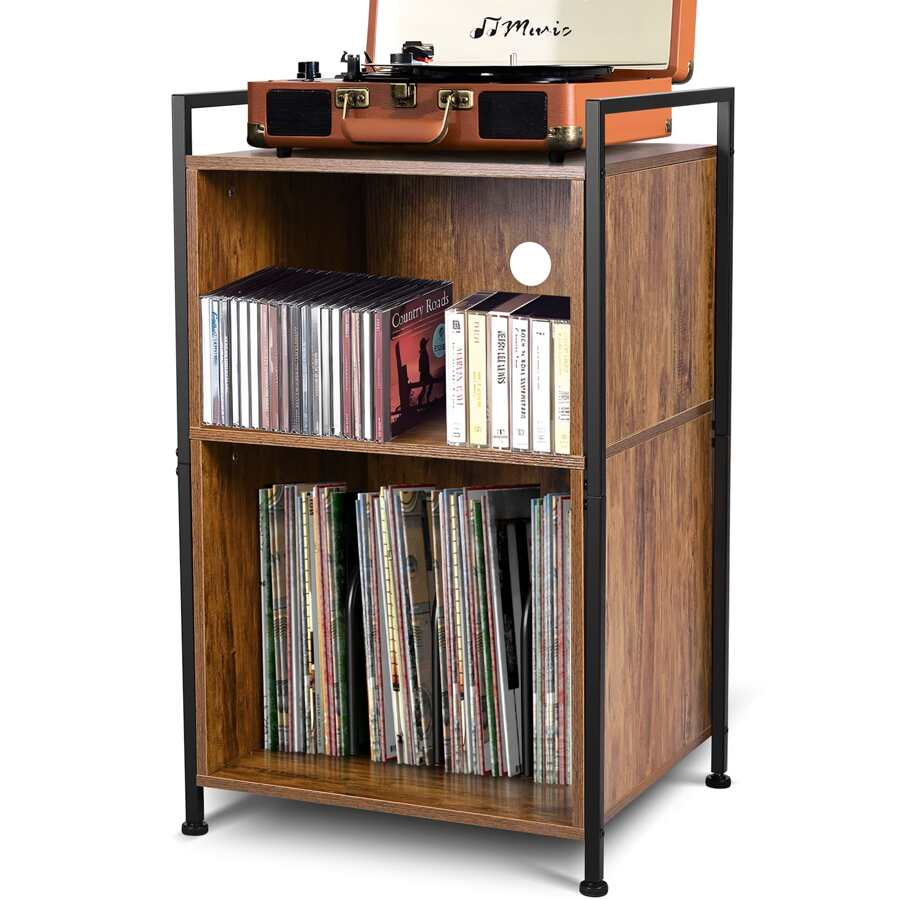 Turntable Stand 3-Tier Record Player Stand, Record Player Table with ...