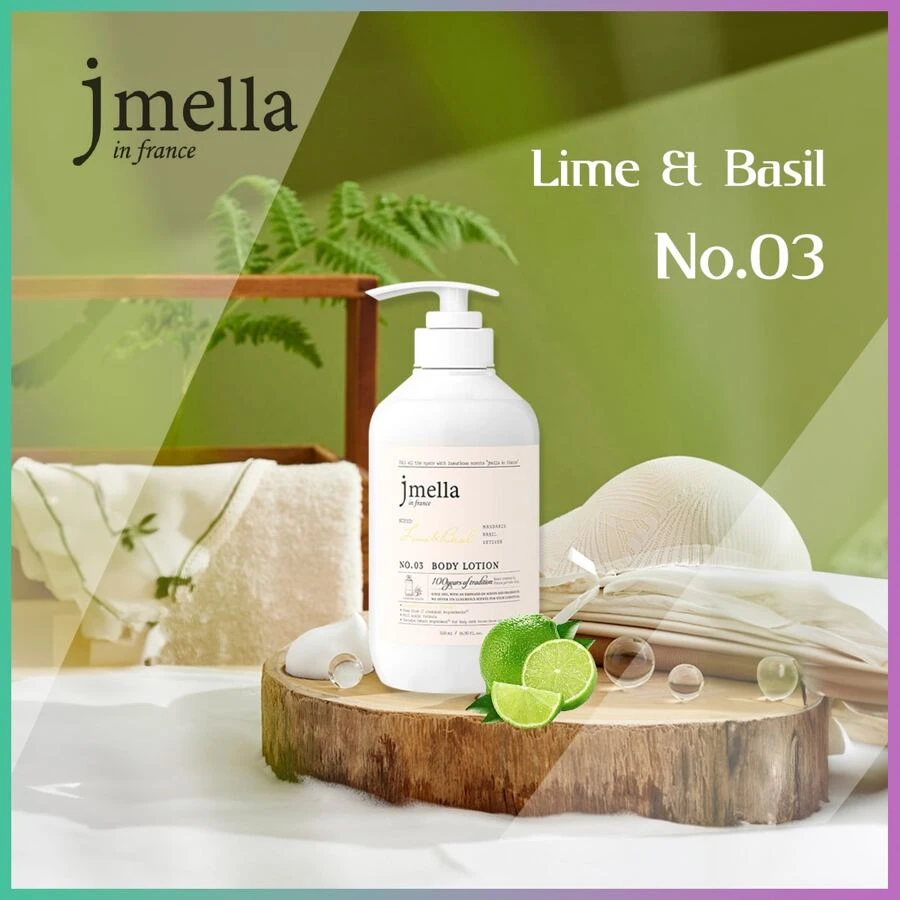 J MELLA Luxurious Body Lotion with Refreshing Lime & Basil Fragrance ...