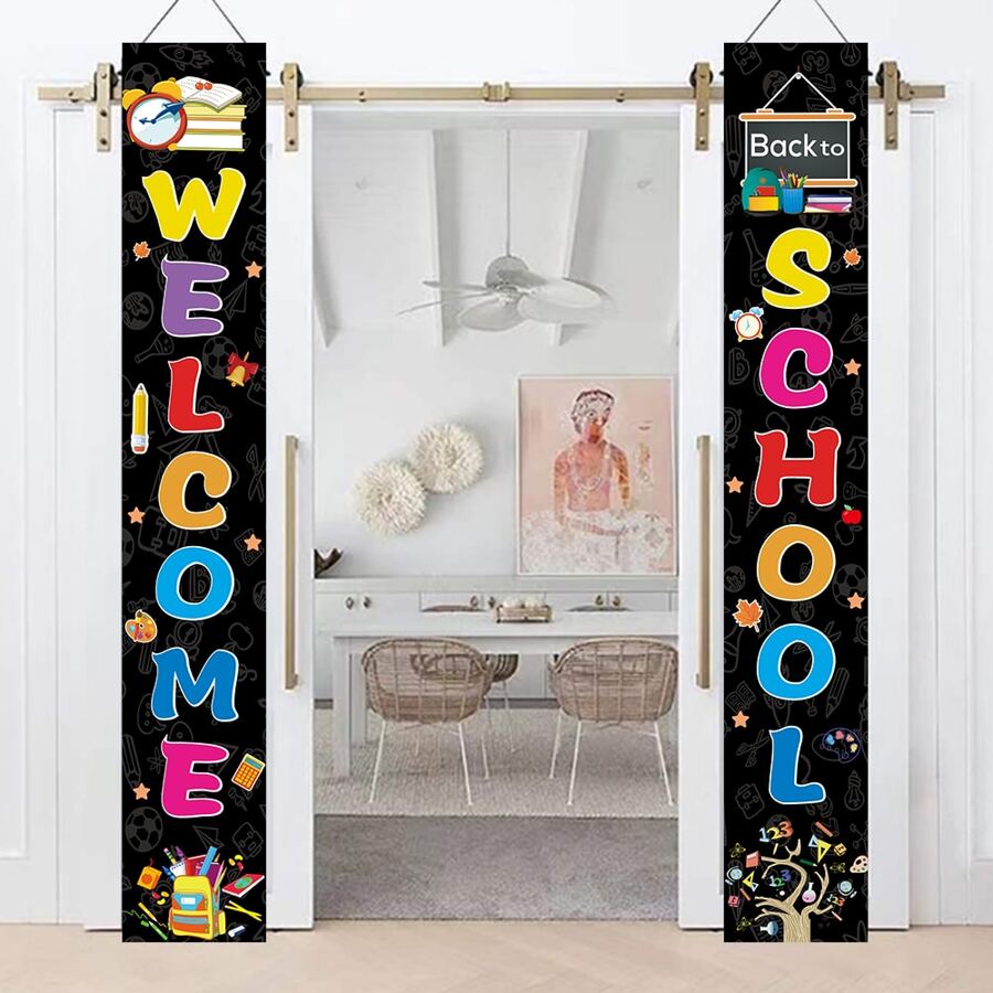 Back to School Banner Welcome Banner for First Day of School Hanging ...