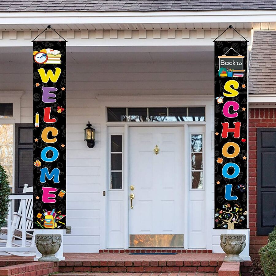 Back to School Banner Welcome Banner for First Day of School Hanging ...