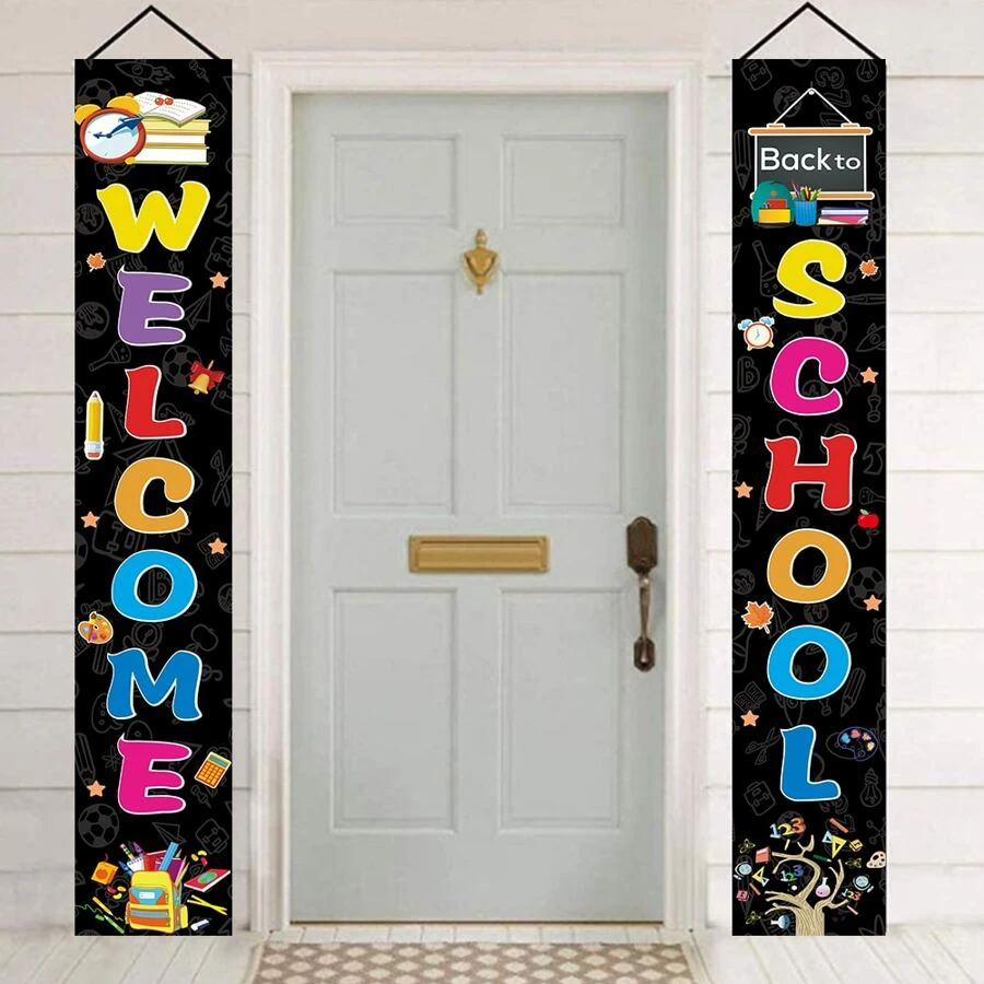 trasero a escuela Banner bienvenido Banner para de escuela colgante de ...