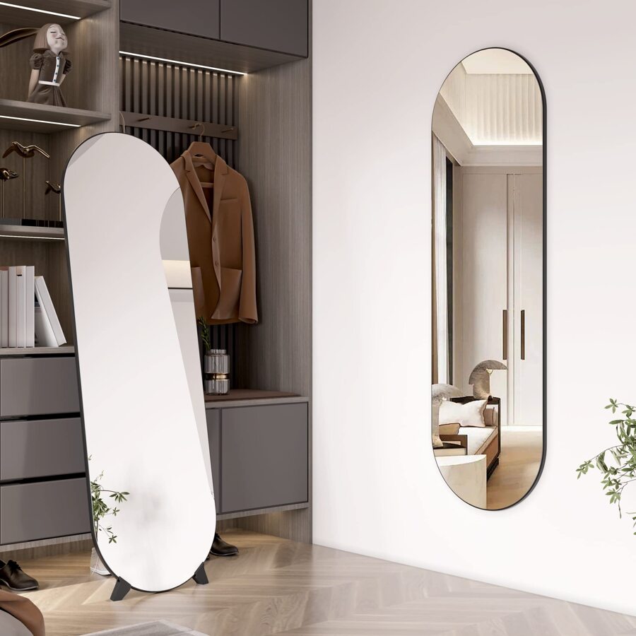 Arched Full Length Mirror, Wall & Floor Mirror, Free Standing Tall ...