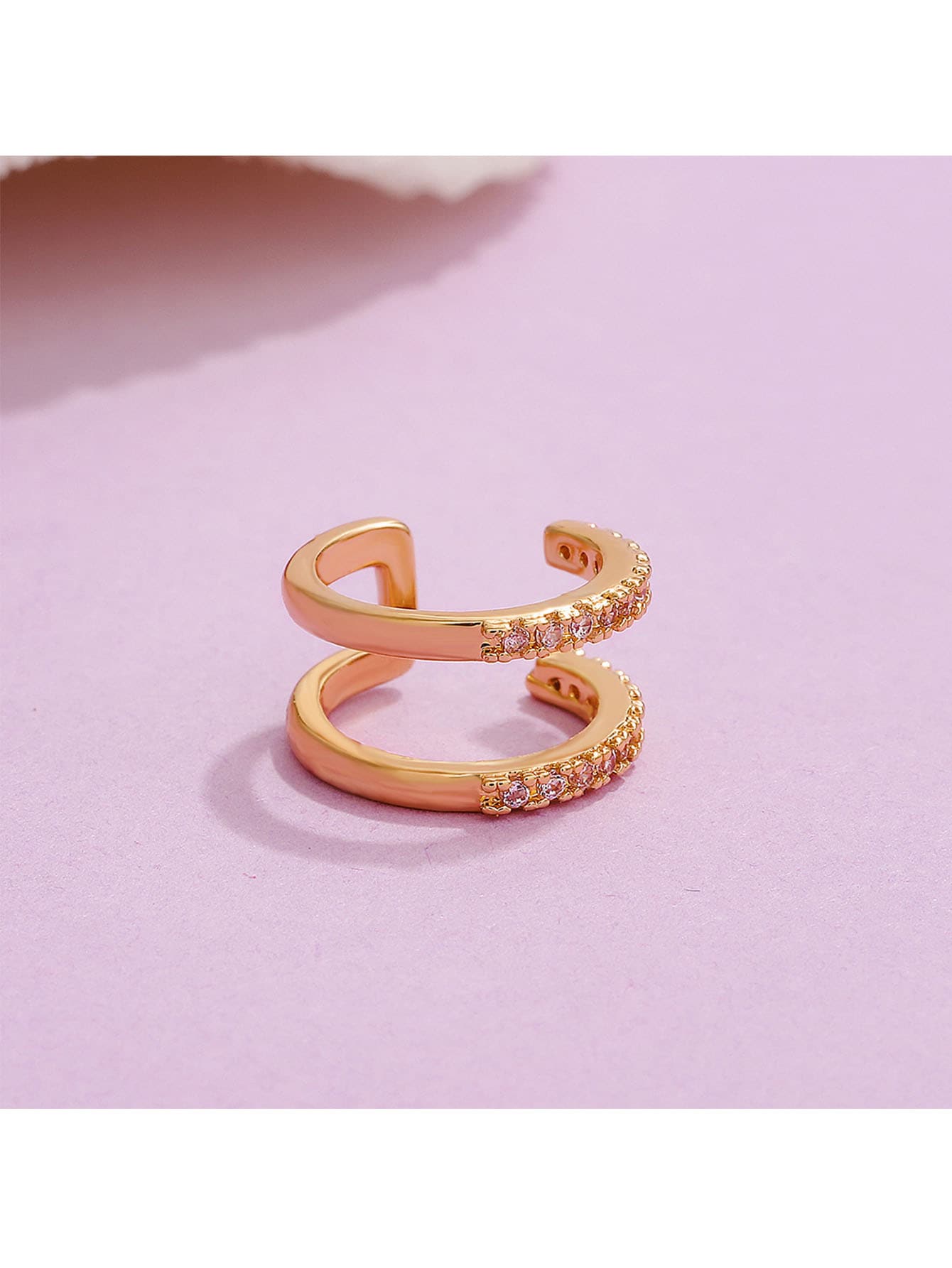 1Pc Punk Rock Double C Ear Cuffs Double U-Shaped Ear Cuff Clip Earrings For Women No Piercing ...