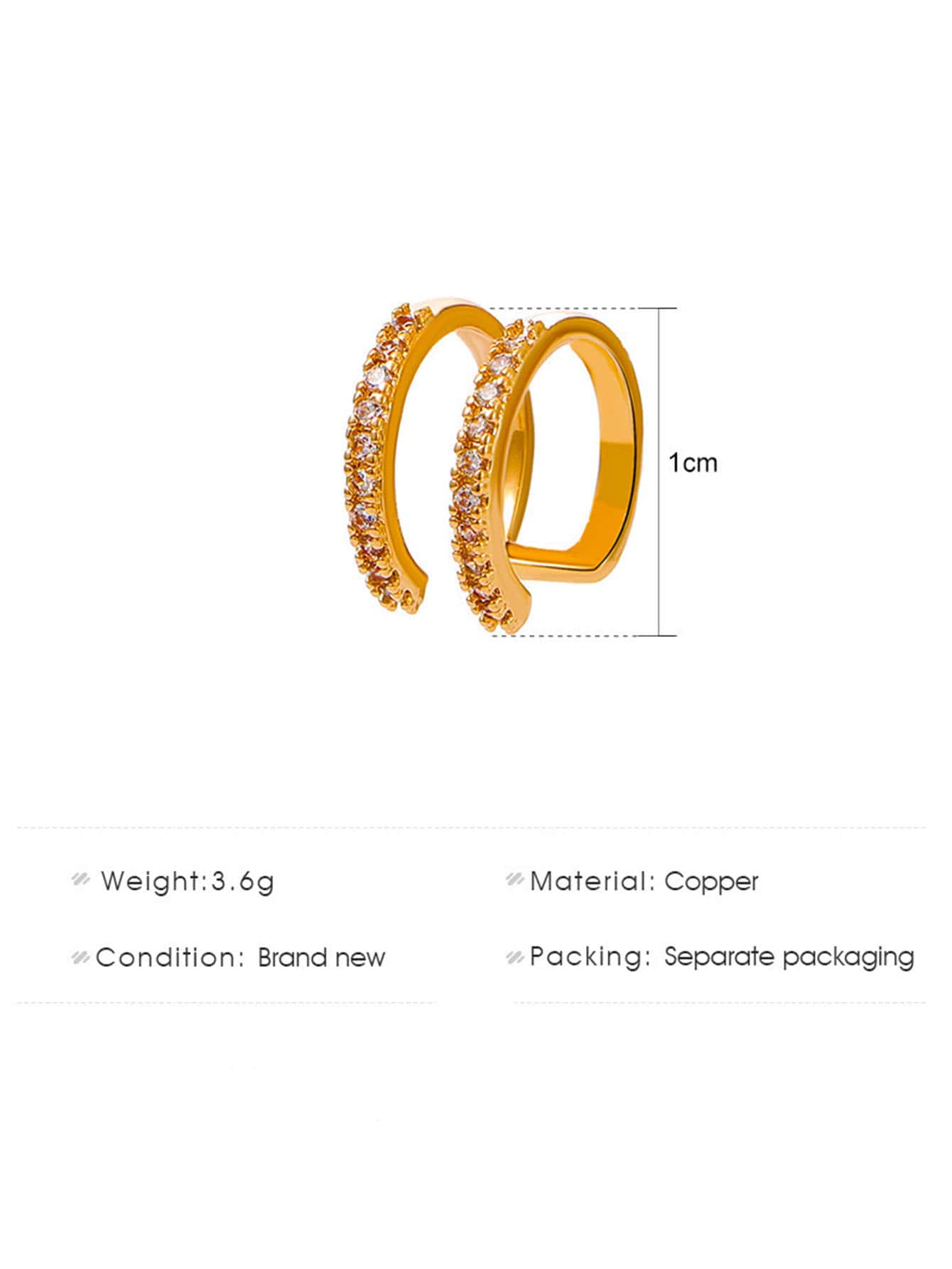 1Pc Punk Rock Double C Ear Cuffs Double U-Shaped Ear Cuff Clip Earrings For Women No Piercing ...