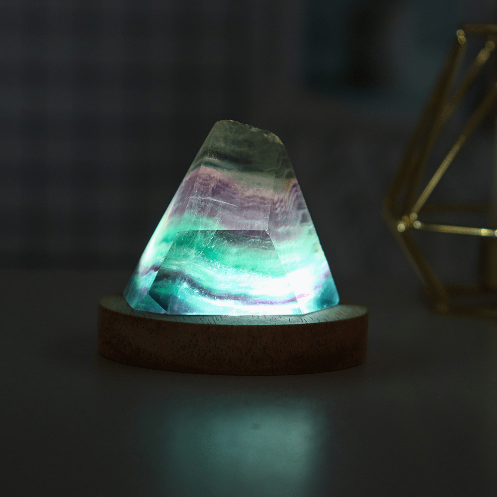 1pc Rainbow Fluorite Lamp Decor, Natural Fluorite Lamp, Quartz Crystal ...