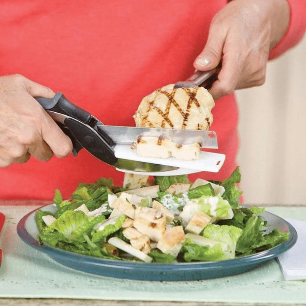 1pc 2 In 1 Food Cutter Kitchen Scissors, Salad Chopper Vegetable Cutter ...