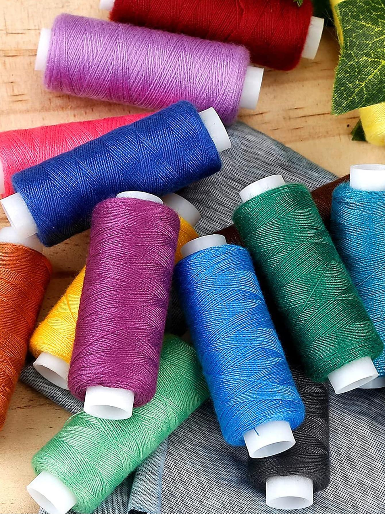10pcs Random Color Polyester Sewing Thread,Daily Solid Household Yarn ...