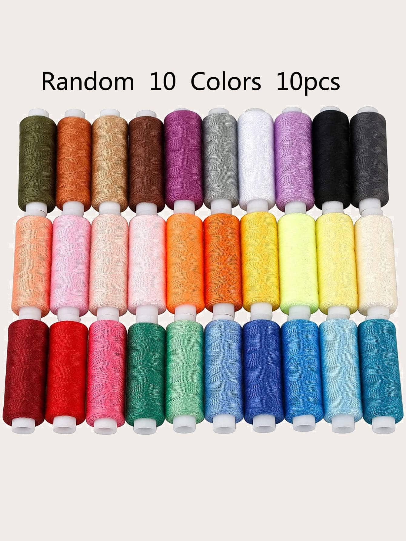 10pcs Random Color Polyester Sewing Thread,Daily Solid Household Yarn ...