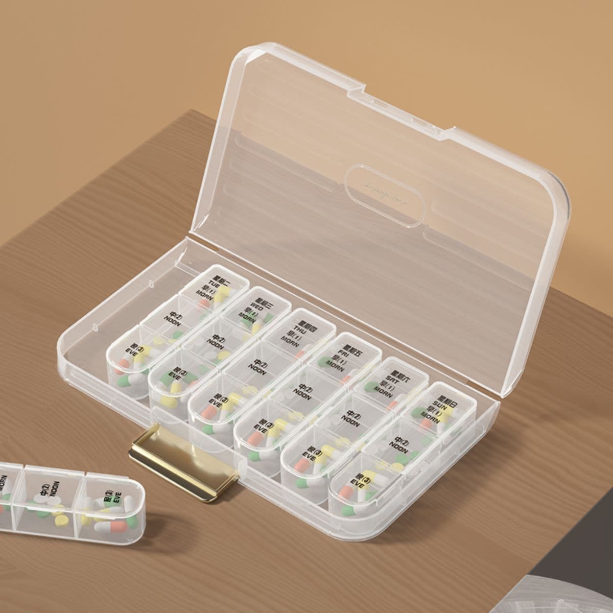 1pc portable medicine box, 7 days a week, packaging box, tablet capsule ...