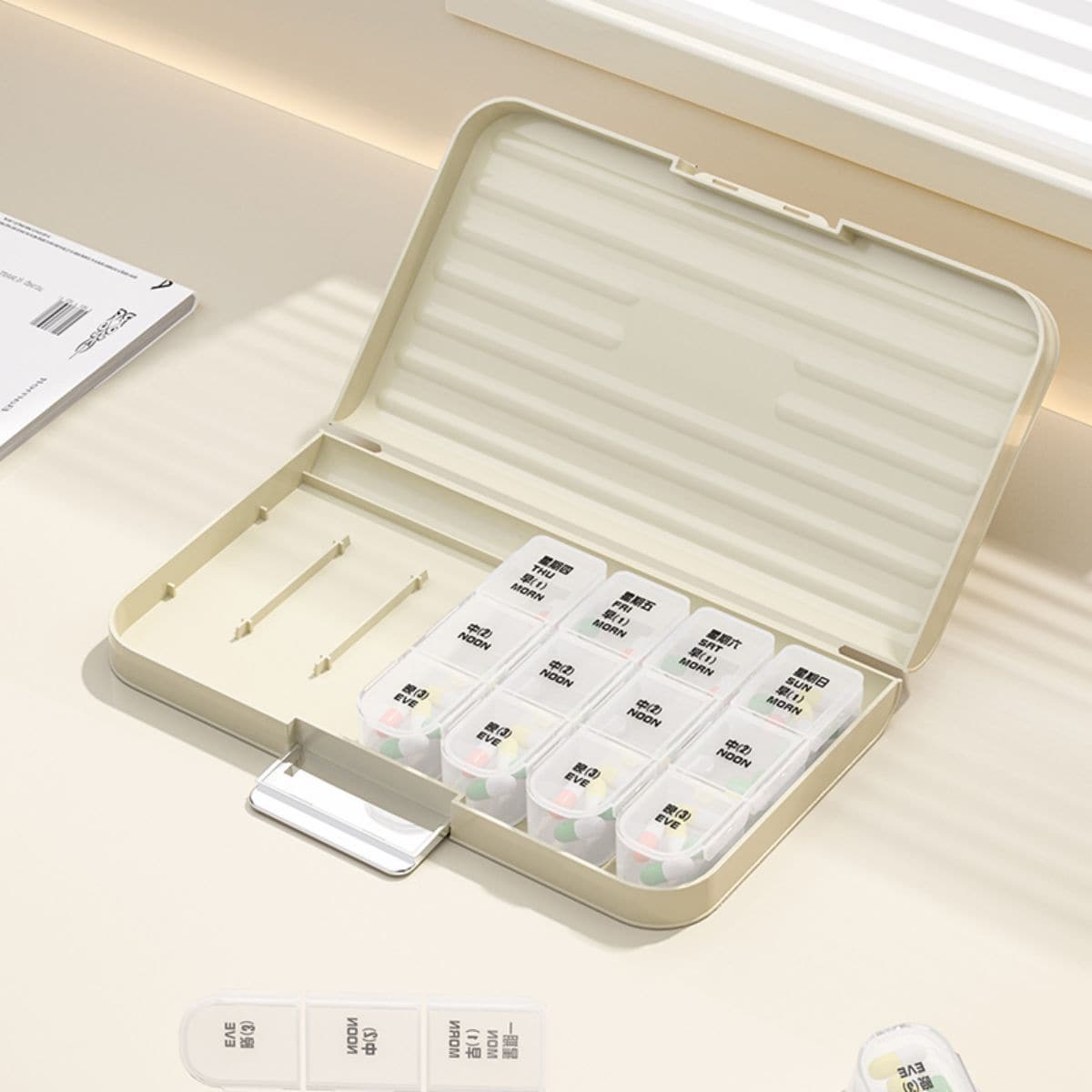 1pc portable medicine box, 7 days a week, packaging box, tablet capsule ...