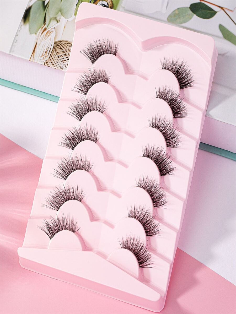 7 Pairs Realistic Curl Half False Eyelashes Well Bedded Lengthening ...