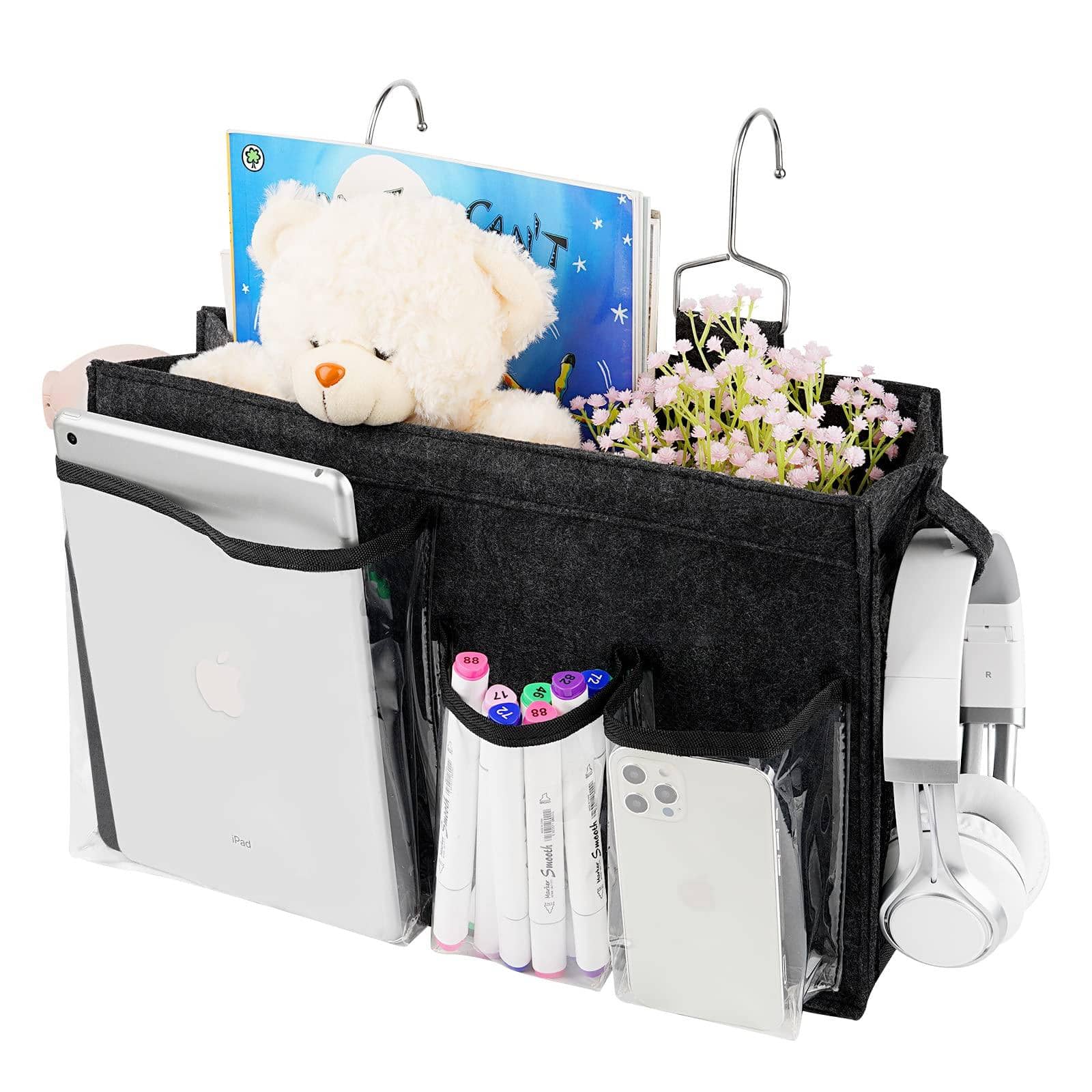 Bedside Caddy Bedside Organizer Bedside Storage Caddy with Fixed Straps ...