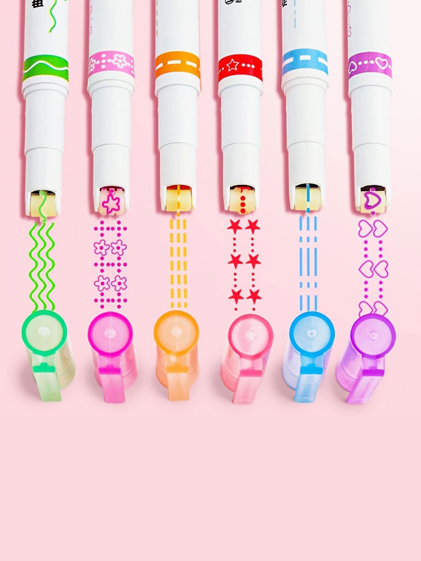 6pcs Floral Shaped Outline Highlighters | SHEIN USA