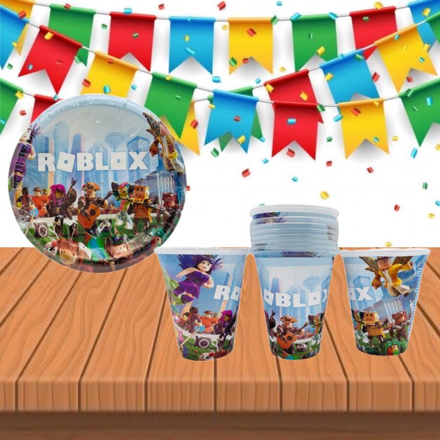 Party Kit 10 Disposable Roblox Character Guests 20pcs Cardboard ...