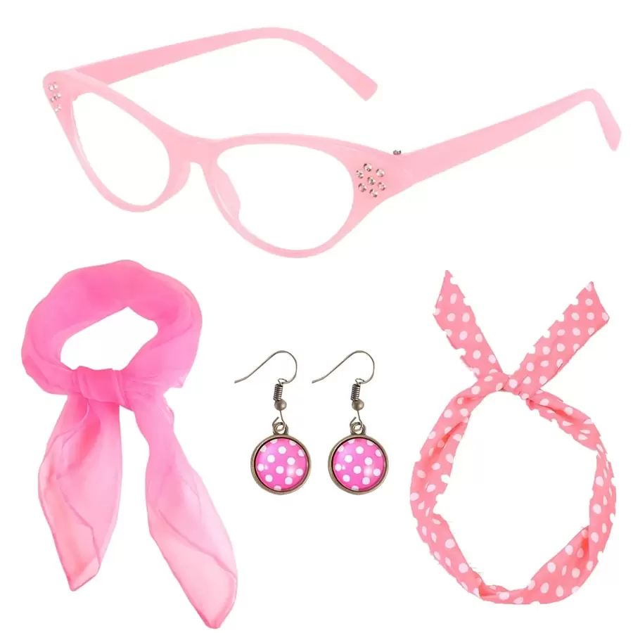 50s Costume Accessories, 1950s Fancy Dress Cat Eye Glasses Polka Dot ...