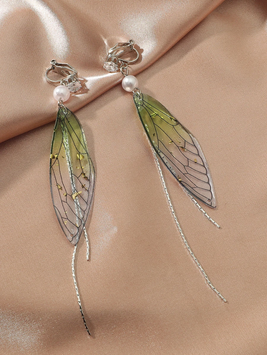 Green Cicada Wing Ear Clip | SHEIN USA