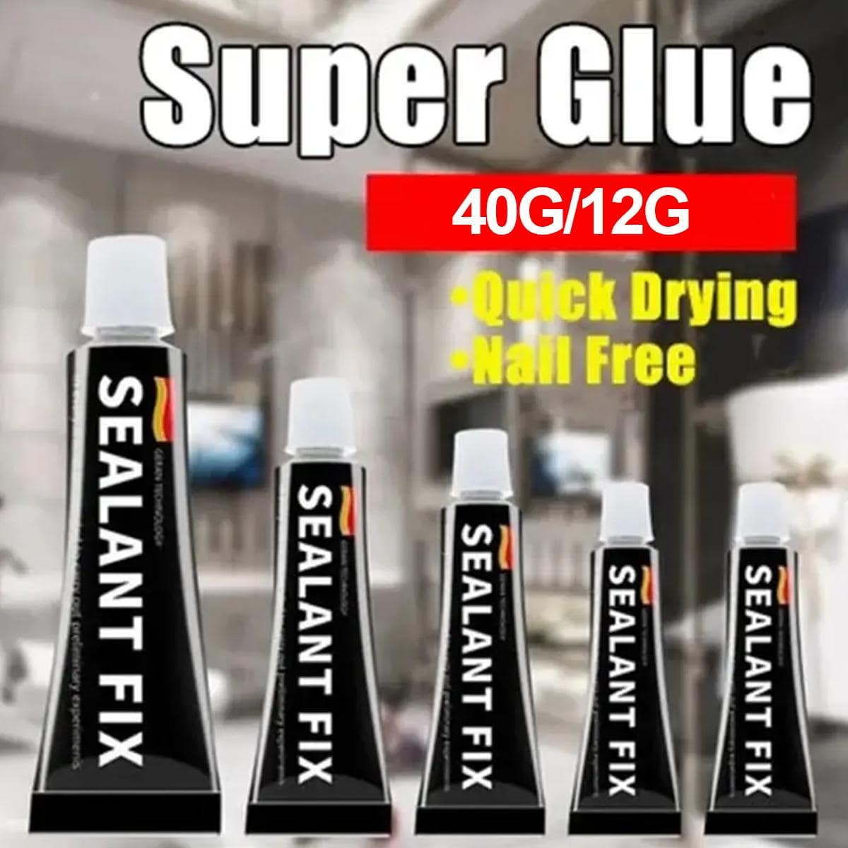 12/40g Super Glue Instant Strong Bond Marble Metal Glass Moist proof ...
