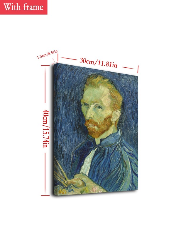 1pc Oil Painting Van Gogh's Self-portrait Artwork With Frame Decor ...