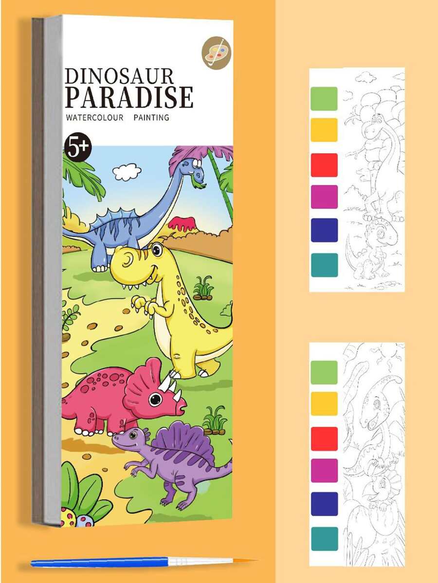 12pcs Cartoon Astronaut Pattern Coloring Paper & 1pc Paint Brush Set ...