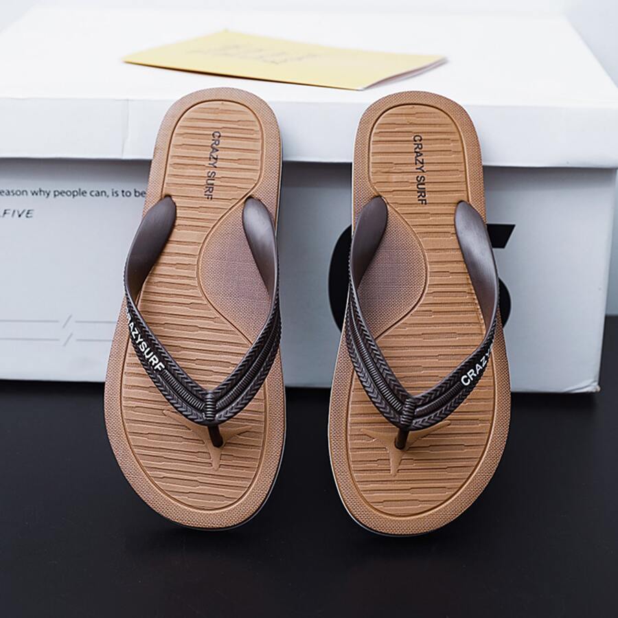 Men's Flip-flops Summer Beach Shoes, Slip-resistant Outsole, Suitable ...