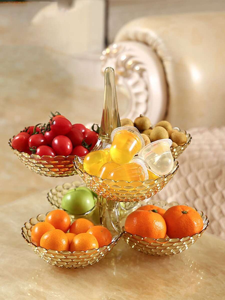1pc Stackable Multi-layer Fruit Plate Creative Three-grid Dried Fruit ...
