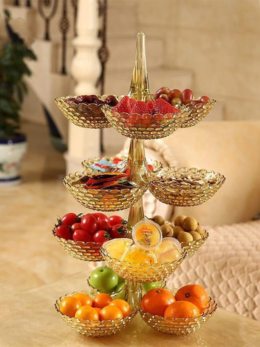 1pc Stackable Multi-layer Fruit Plate Creative Three-grid Dried Fruit ...