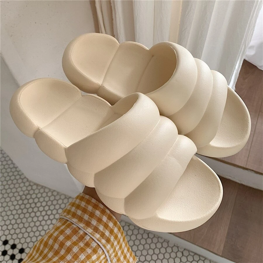 Caterpillar Style Home Slippers For Women, Simple & Fashionable Solid ...