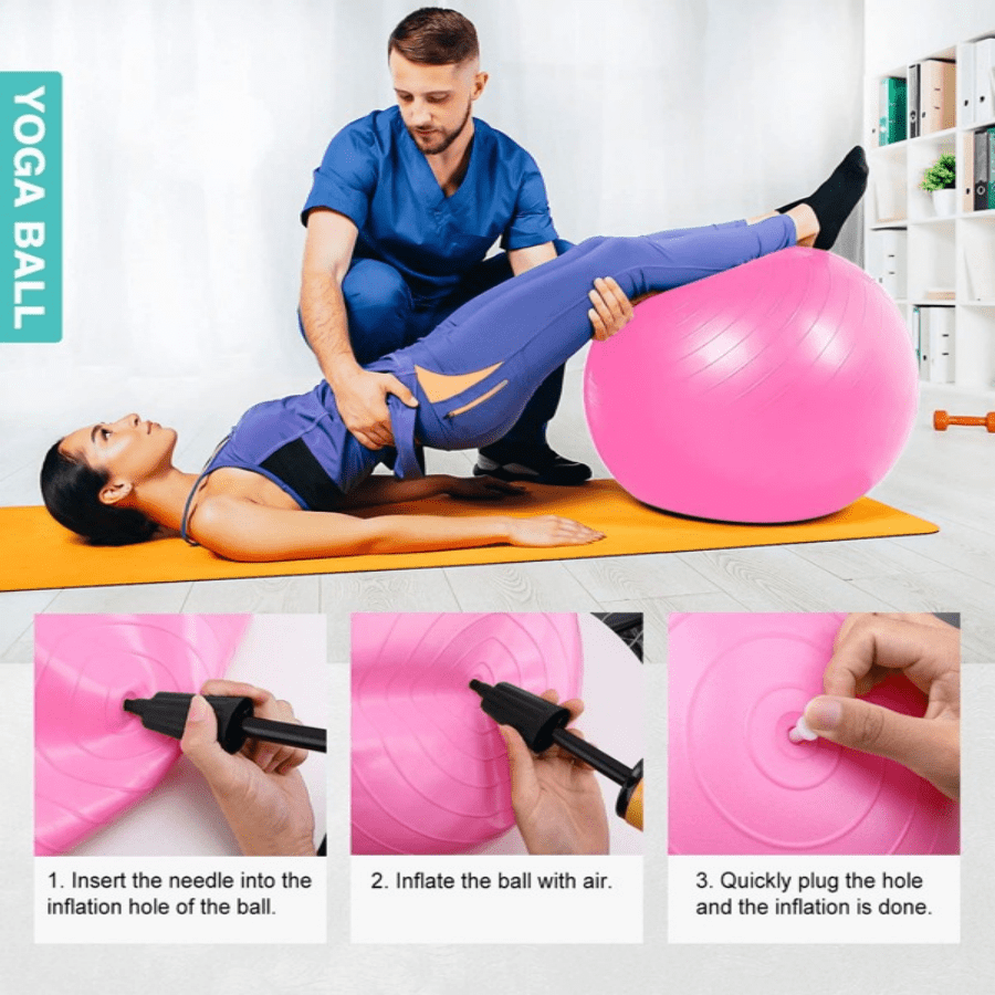 1 thick non-slip fitness yoga ball + pump + air plug | SHEIN USA