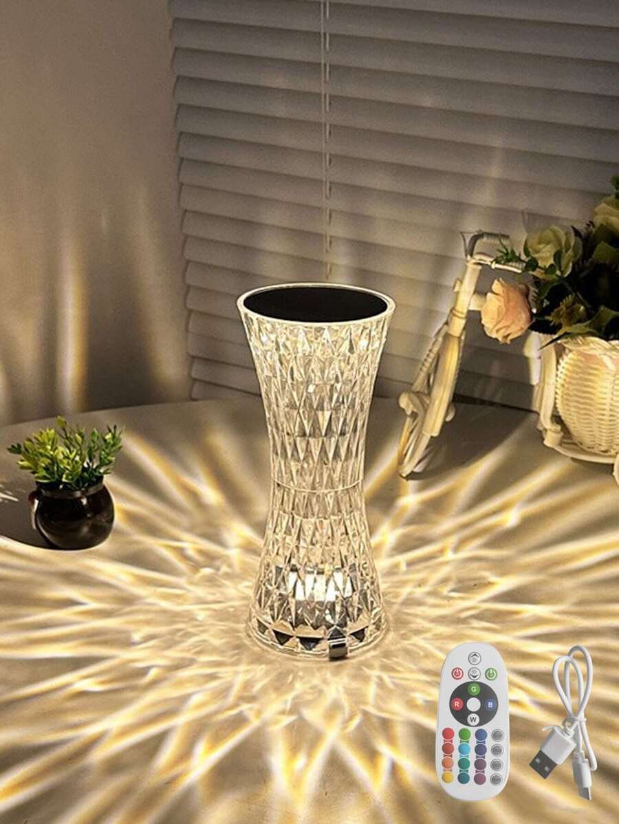 Led Touch Crystal Table Lamp, Simple Decoration For Bedroom And ...