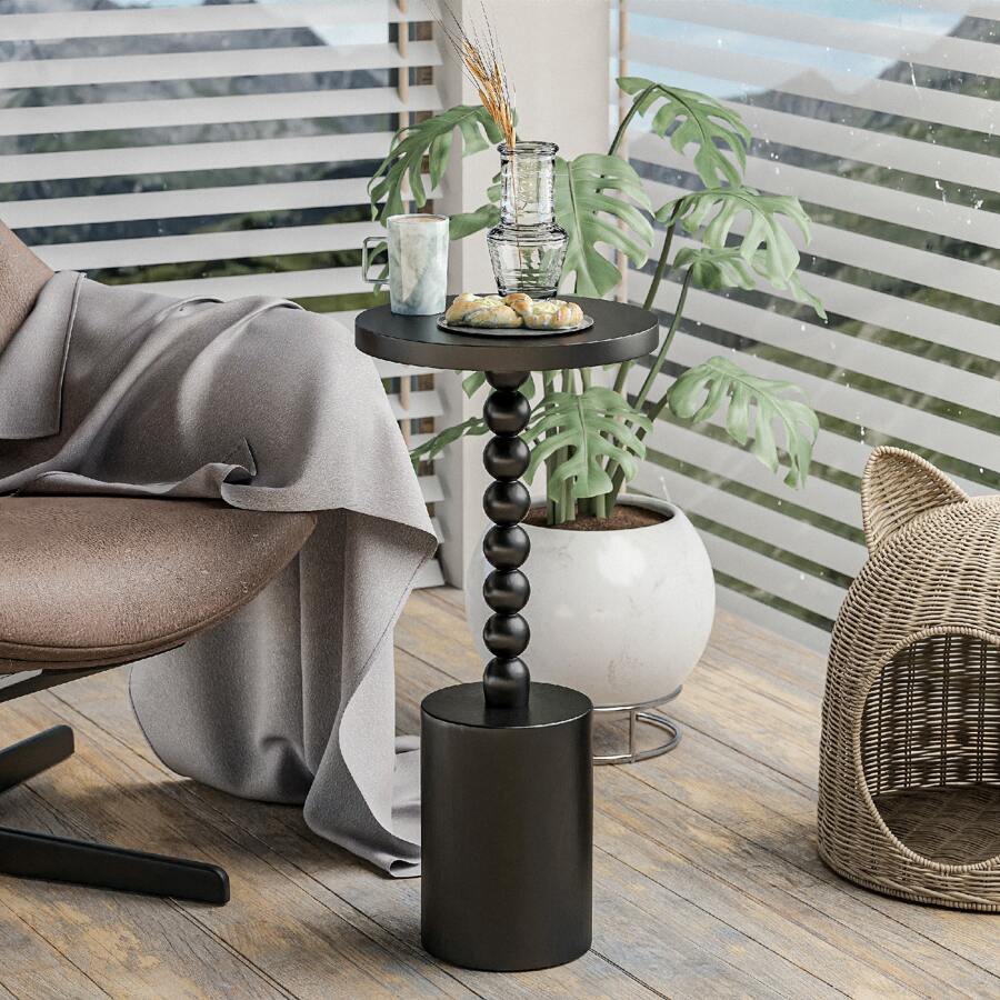 COZAYH Small Pedestal End Table For Small Spaces, Modern Drink Table ...