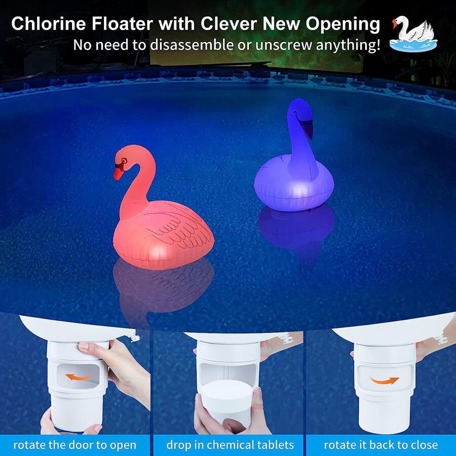 LanSuper Pool Chlorine Floater,Floating Pool Chlorine Dispenser with ...