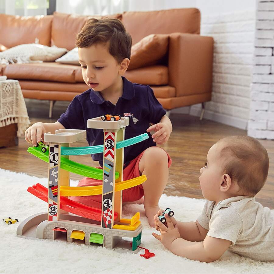 Car Ramp Toy For 1 2 3 Year Old Boy Gifts, Toddler Race Track Toy For ...