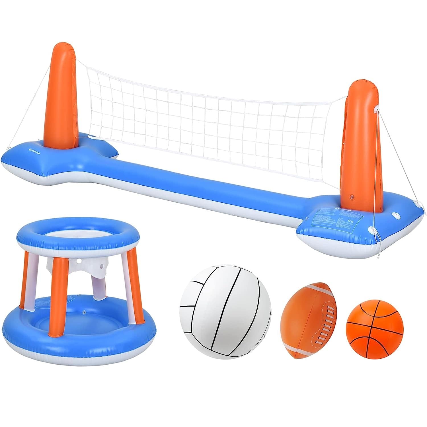 Pool Toys - Swimming Pool Basketball & Volleyball Sets Incl Inflatable ...