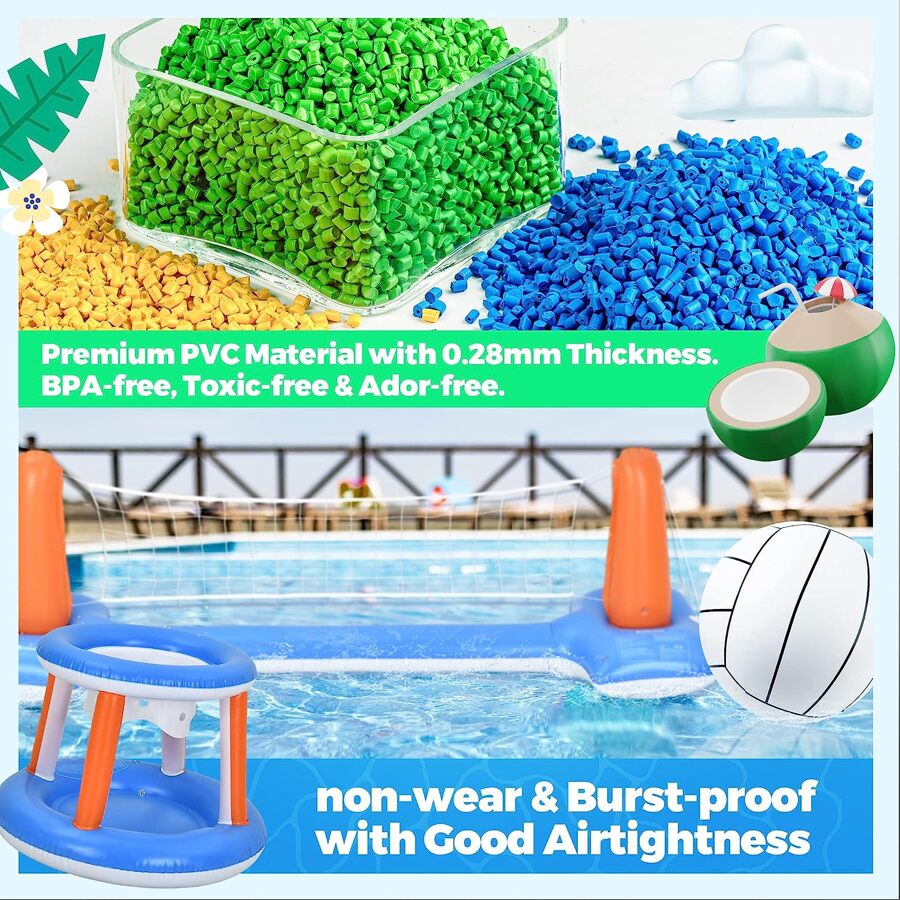 Pool Toys - Swimming Pool Basketball & Volleyball Sets Incl Inflatable ...