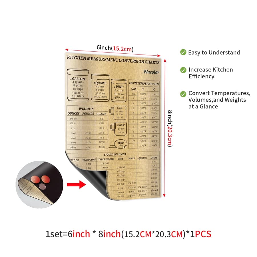 Kitchen Conversion Chart Magnet Whiteboard Sticker | SHEIN USA