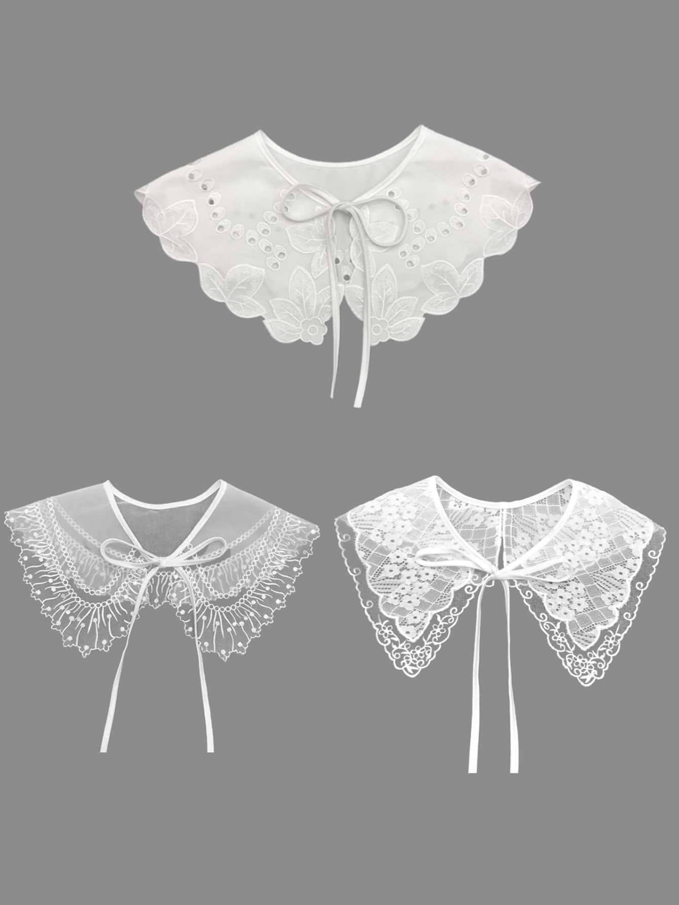 1pc Women Detachable Lace Fake Collar Blouse Cloud Shoulder Doll Collar ...