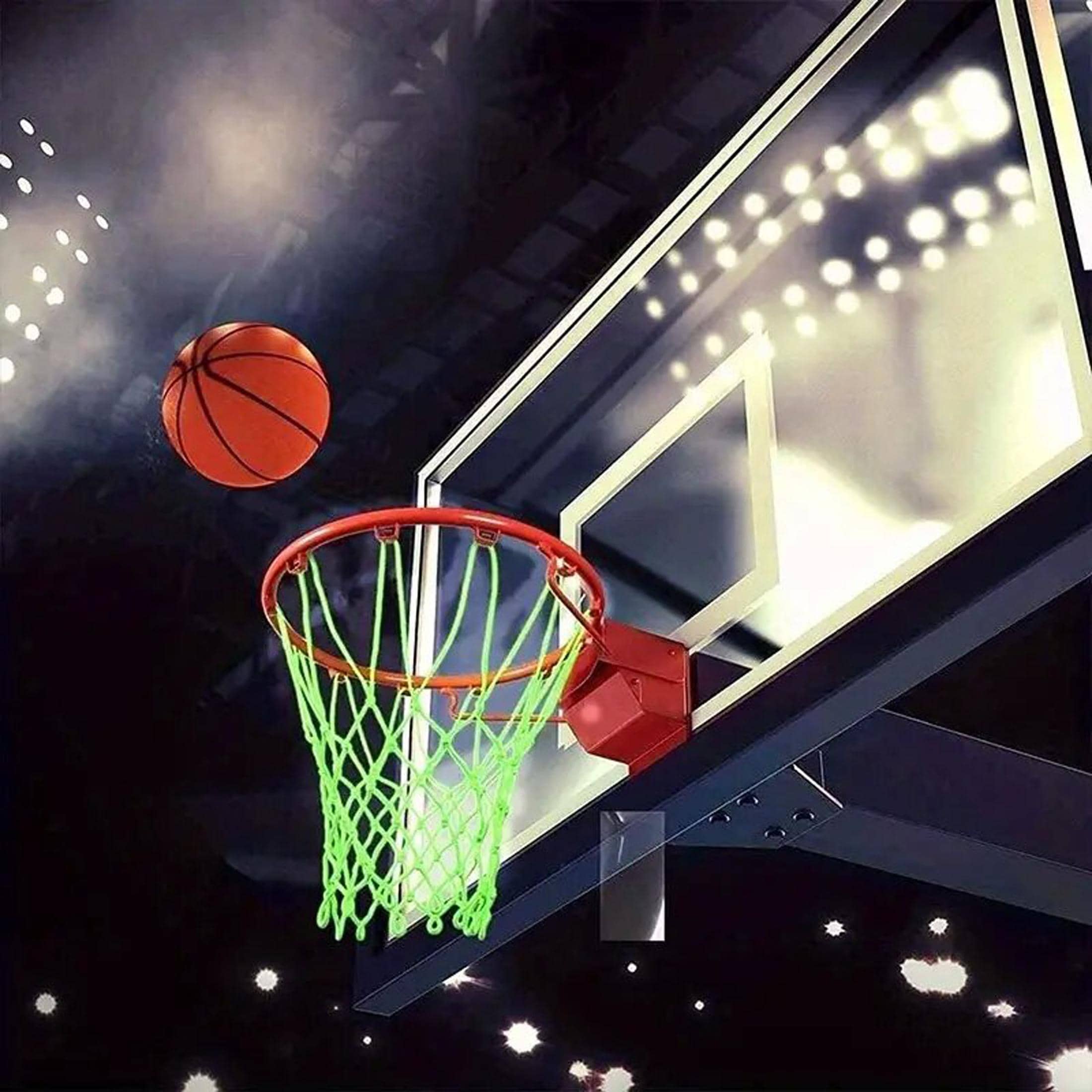 Glow-in-the-dark Outdoor Basketball Net, Portable Nylon Basketball Net ...
