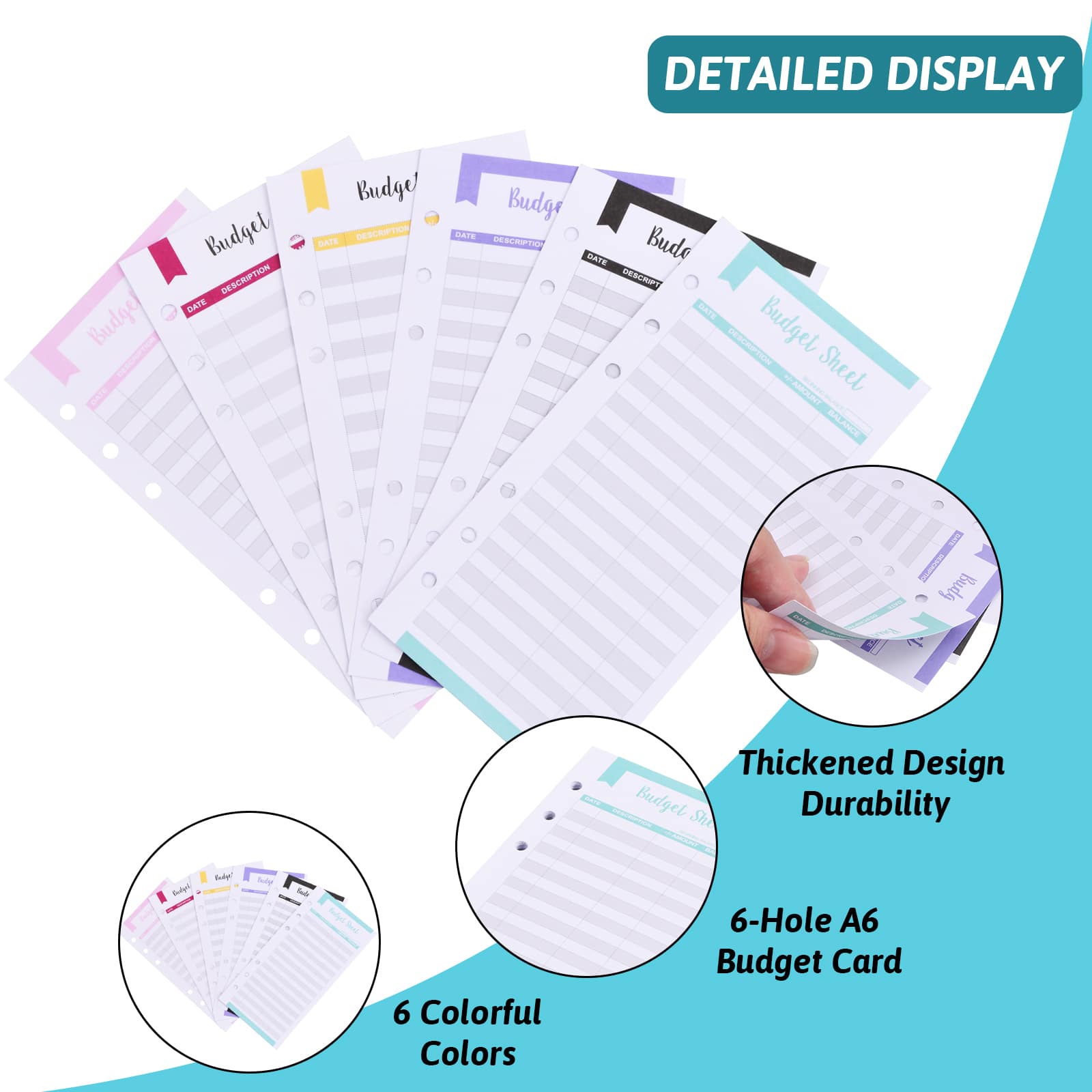 72 Budget Sheet Replacement Sheets Notepad Budget Sheet A6 6 Holes ...