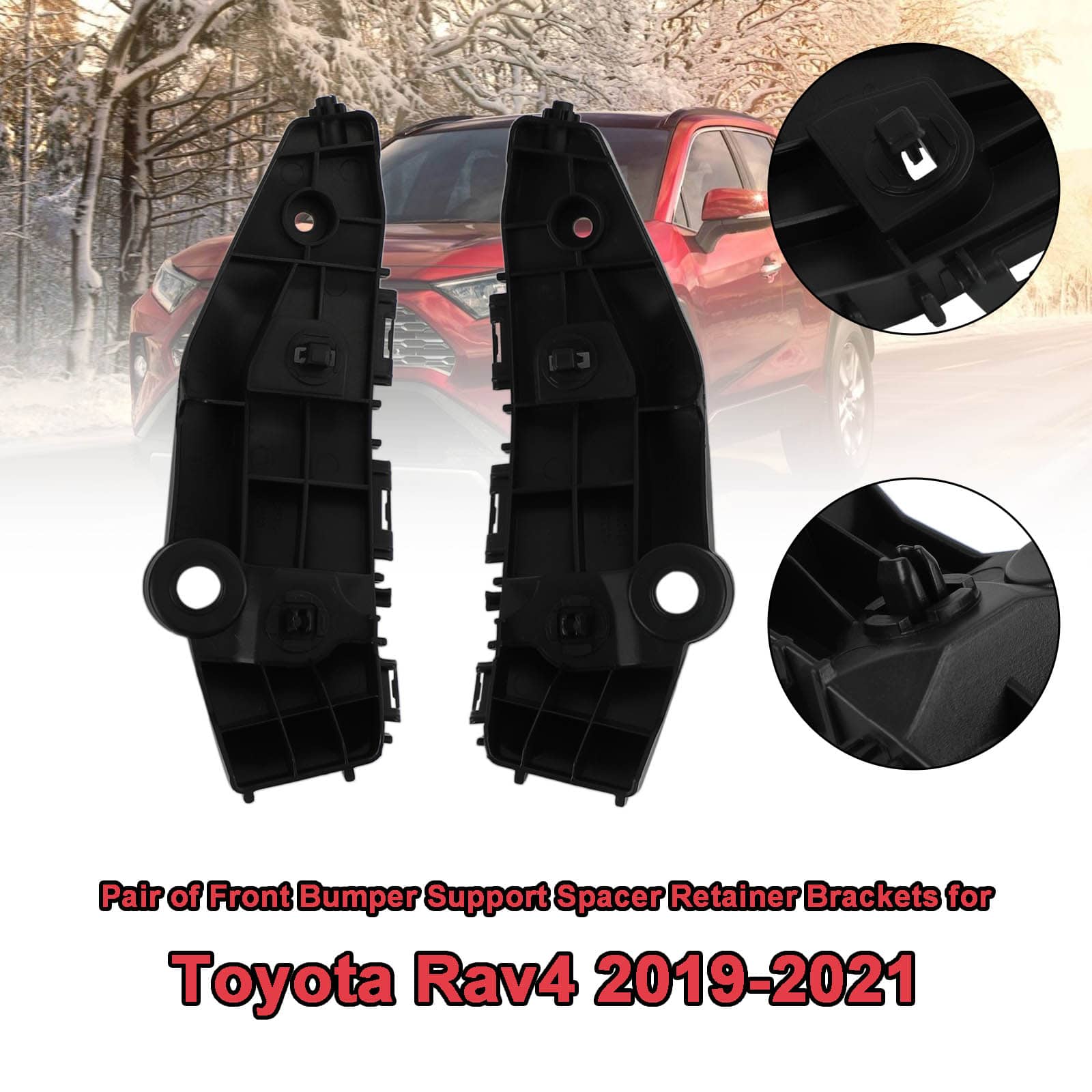 Pair of Front Bumper Support Spacer Retainer Brackets For Toyota Rav4 ...